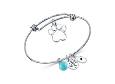 China 2018 newest style brass silver gold plated adjustable bracelet bangle with charms for sale