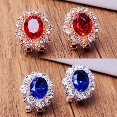 China Luxury design high-end  classic silver zircon stud earring  zircon jewelry for sale