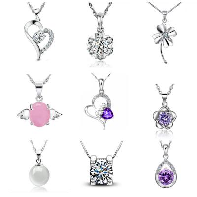 China New arrival styles 925 sterling silver  fashion zircon pendant necklace for sale