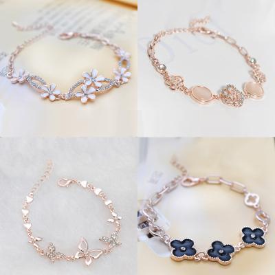 China Gold silver plated various color shape charms brass bracelet for young lady for sale