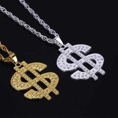 China Stainless steel gold/silver plated US dollor sign necklace for gift for sale