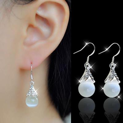 China Excellent design zircon  bead water drop dangle earrings for sale