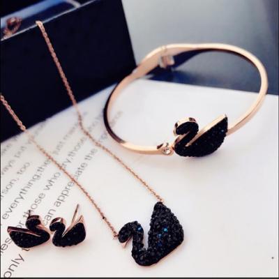 China Classic earring&necklace&bracelet jewerly sets, fashion crystal jewelry sets ,swan jewelry sets for sale