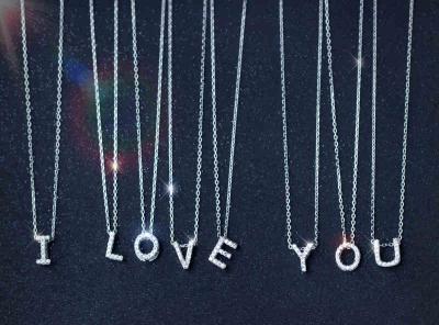 China 925 sterling silver 26 alphabets pendant necklace for lovers and friends for sale