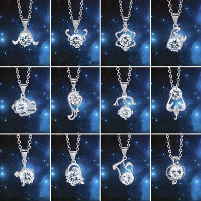 China Delicated design personaized silver  twelve zodiac pendant necklace for sale