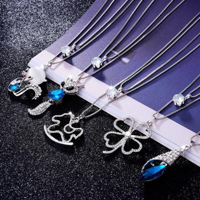 China Deft design personalized custom  925 silver star/animals/leaf/drop water pendant necklace for sale
