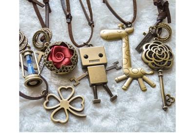 China Exquisite craftsmanship antique brass plated fifty different patterns pendant necklace for gift for sale
