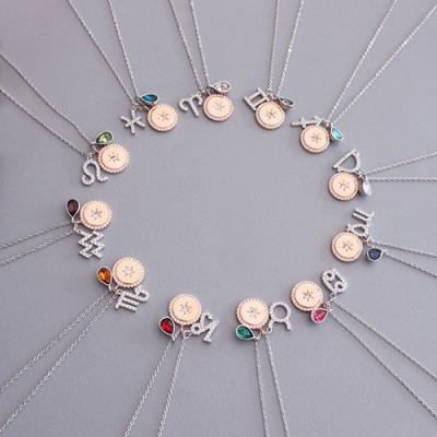 China Superior brass material gold plated 12 zodiac pendant necklaces for sale