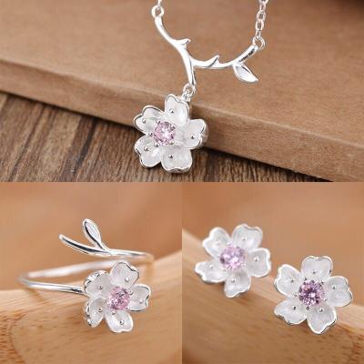 China Hot 925 silver O chain flower shape necklace/earring/ring/bracelet jewelry for women for sale