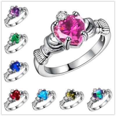 China Various style superior materials silver plated AAA colorful zirocn rings for engagment for sale