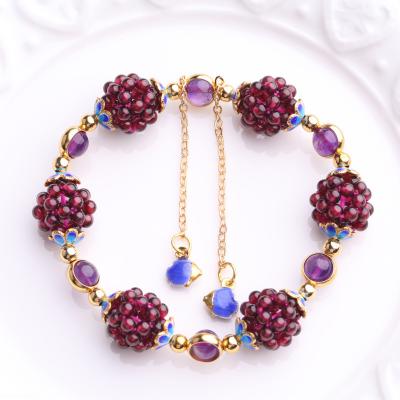 China Elegant  creative design pomegranate  ball style gold plated bracelet for sale