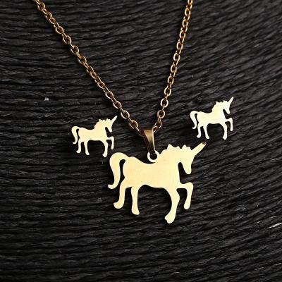 China Gold plated horse animals shape pendant nekclace ,earrings jewelry sets for sale