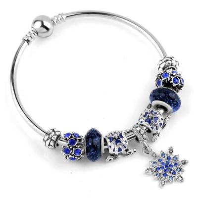 China Perfect in workmanship silver bracelet bangle with various shape colorful bead for sale