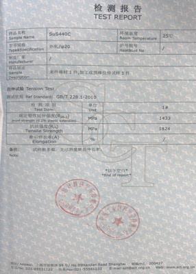 China Barra brilhante de aço inoxidável de AISI 440C para o espaço aéreo tal como componentes do gerador da onda da asa à venda