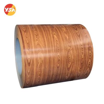 China Double-Sided Embossed Wood Grain Color Coated Aluminum Coil 3003 3105 PVDF Custom Width 100-1600mm for Gutter for sale
