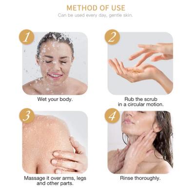 Cina oro di 210g 24K che esfolia approvazione dei prodotti di cura di pelle dell'OEM di Sugar Body Scrub GMPC in vendita