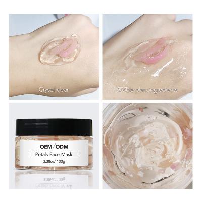 Cina Cura di pelle dell'OEM Clay Mask Natural 100ml Rose Petal Face Gel Mask in vendita