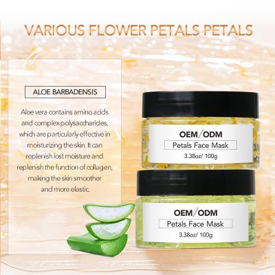 Cina Cura di pelle dell'OEM Clay Mask Natural 100ml Rose Petal Face Gel Mask in vendita