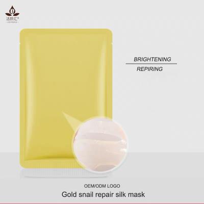 Cina Lumaca dell'oro che illumina la maschera di seta eliminabile dello strato della maschera facciale in vendita