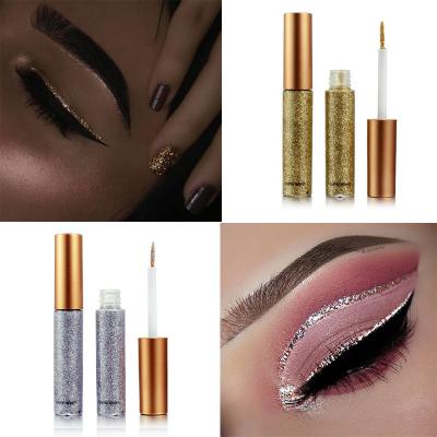 Cina 10PCS/SET Glitter Eyeliner per le donne Facile da indossare Eyeliner liquido pigmentato rosso bianco oro Trucco glitterato in vendita