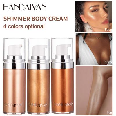 Cina 20ml Face And Body Luminizer Highlighter Cream Liquid Bronzer Illuminator Glow Glistening Makeup Foundation in vendita