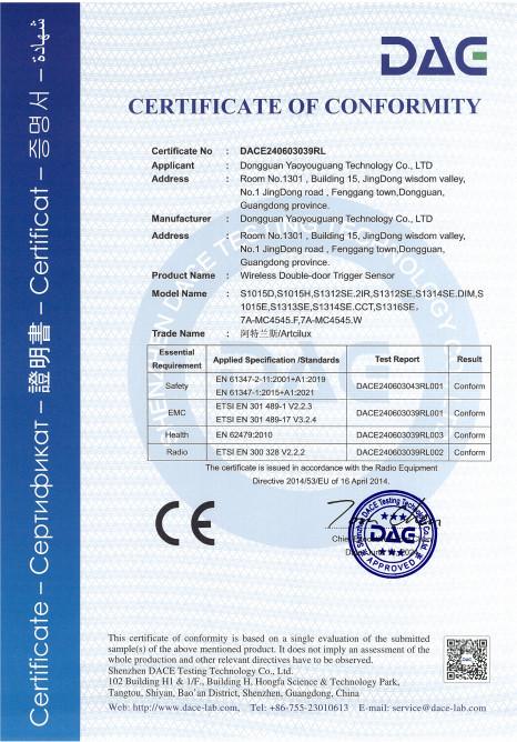 CE EMC Radio RED Health LVD Safety - Shenzhen Shenchuan Intelligent Co., Ltd
