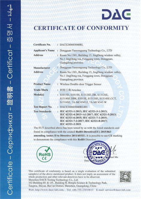 ROHS - Shenzhen Shenchuan Intelligent Co., Ltd