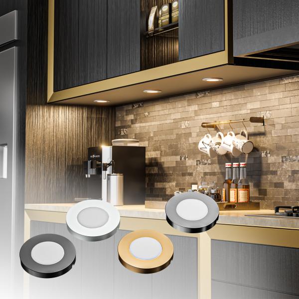 Quality LED Ultra Thin Puck Lights Changeable Magnetic Cover Recessed / Surface Mounted for sale