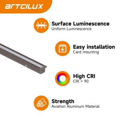 China A2Q0H Directly Illuminated Recessed Strip Light 1000*14*10.3 7.5w/m Triple Color CRI＞90 Plug-in Power Source Support Dimmer for sale
