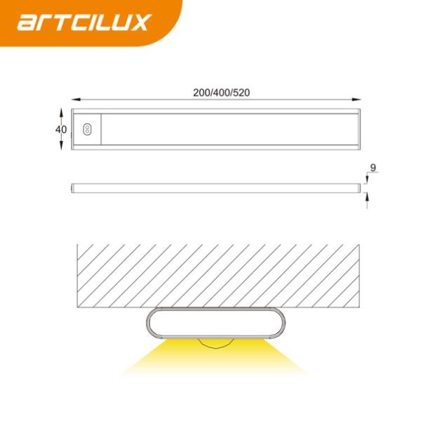 Quality 30cm Length Plastic Cabinet LED Light without Motion Sensor for Cabinet for sale