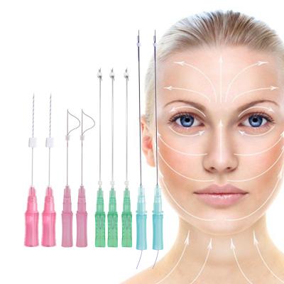 China 3D PDO Face Lifting Polidioxanone PDO 4D Cog 18G 150MM Thread R Cannula for sale