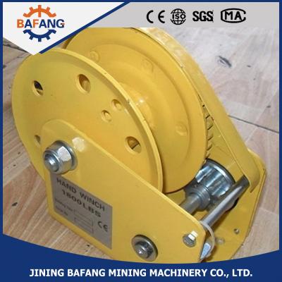 China Hot sales for portable manual operated 1800Ibs hand winch with brake for sale