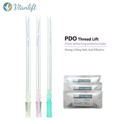 China Wholesale Cog 4D L Blunt 19G 100mm Pdo thread lift suture needle with thread for sale