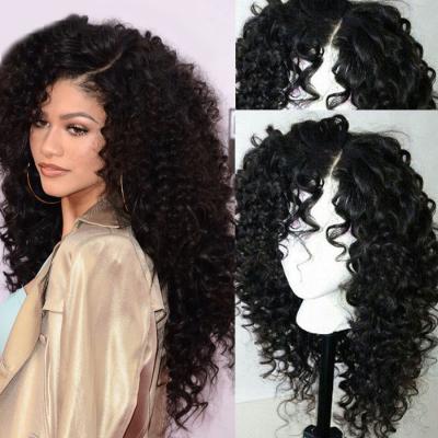 China 360 lace frontal wig 180% density Deep Wave For Black Women Pre Plucked Lace Wig 100% Human Remy Hair Products for sale