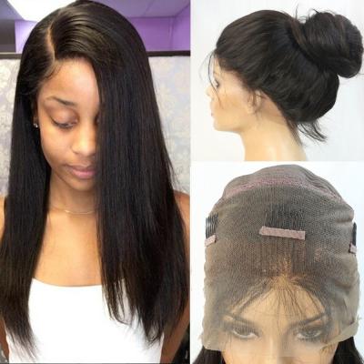 China Newest Hot Selling pre plucked 360 lace frontal wig brazilian human hair for black women 180% density for sale