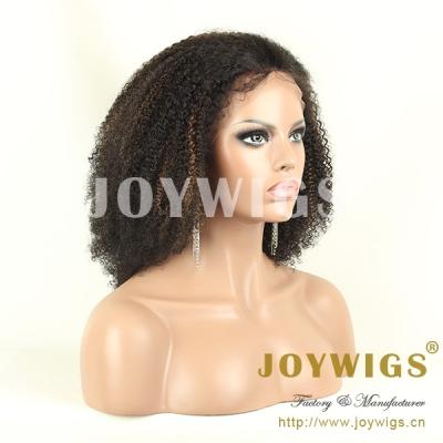 China factory price stock indian remy human hair afro kinky curly full lace wig for sale