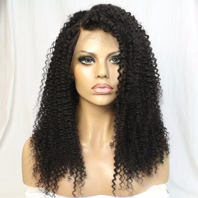 China stock 14 inch 100% virgin remy kinky curly full lace wig afro kinky human hair wig, afro kinky curly full lace wigs baby hair for sale