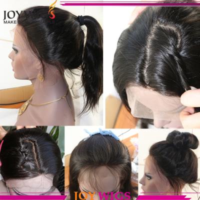 China 2016 New Design Natural Hairline 4x4.5 Silk Base Indian Remy Silk Top Full Lace Wig Instock for sale