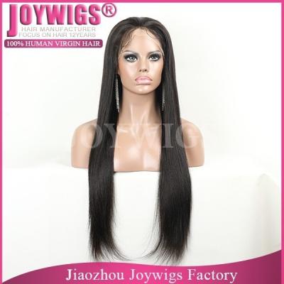 China Discount premium quality Invisible knots silky straight silk top peruvian hair glueless wig for sale