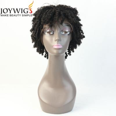 China Hot Qingdao 10A Grade 8 inch Short Bob Indian Virgin Human Hair natural color Nigerian curly Machine Made Wig for sale