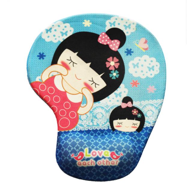Minglu WMP-058 Non Slip Rubber material Cute Cartoon Design custom gel wrist rest mouse pads