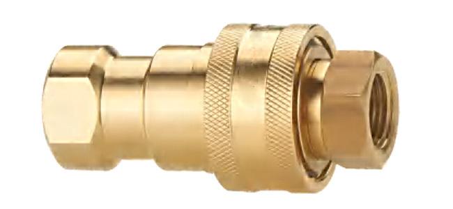 CB-SPB-1F-A brass ISO B quick coupling with dust cap – connected view