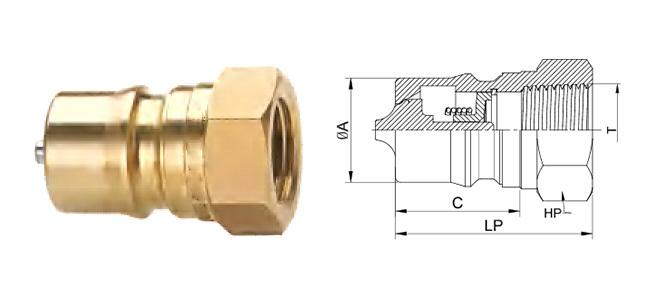 CB-SPB-1F-A plug with ball-lock structure – brass male quick connector