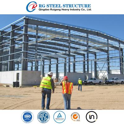 China Environmental Prefabricated Light Steel Structure Construction Building Prefab Metal Warehouse With Office Room for sale