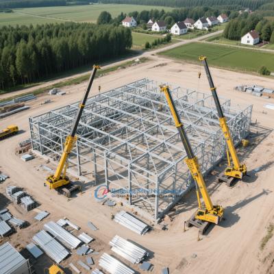 China Large Span Prefabricated PEB Steel Structure Factory Building Steel Frame Glass Manufacturing Workshop for sale