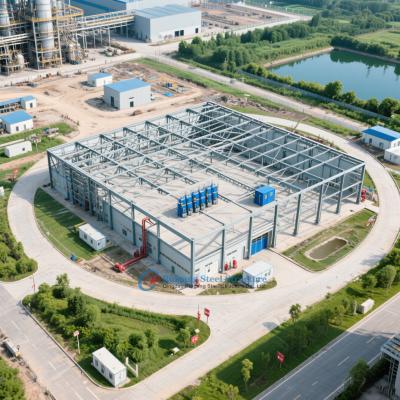 China Pre-Engineered Large Span PEB Steel Structure Workshop For Industrial Use With Crane And Ventilation for sale