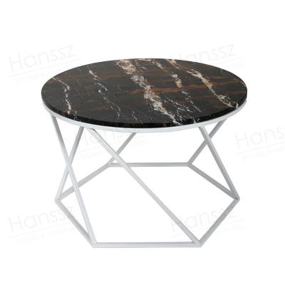 China modern coffee table rose gold steel top marble on sale for living room for sale