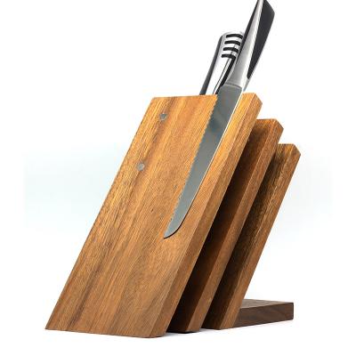 Cina Logo personalizzato in legno sostenibile Cucina Magnetico Coltello Blocco Portatore per sostenibile in vendita
