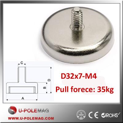 Cina Magneti di neodimio compositi Magneti di tazze di neodimio forti con stelo maschile a filo M4 in vendita