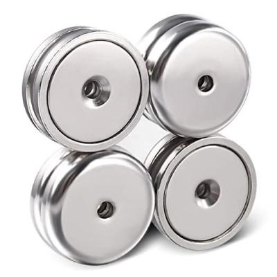 Cina Magnete al neodimio N52 base rotonda con foro anti-affondamento ± 0,05 mm Tolleranza Magnete forte in vendita